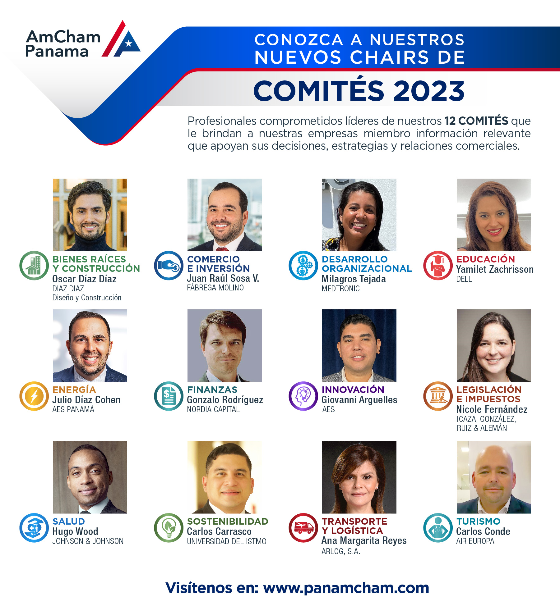 Conozca los Nuevos Chairs de Comités 2023 | Panamcham Conozca los Nuevos Chairs de Comités 2023 | Panamcham
